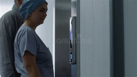 Nurse And Elderly Patient Wait Elevator Stock Video Video Of Hallway