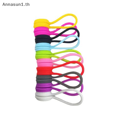 Annasun สีแม ่ เหล ็ กซิลิโคนหูฟังสายไฟ Winder ผู ้ ถือสายเคเบิลคลิป Home Office หูฟังสาย Usb