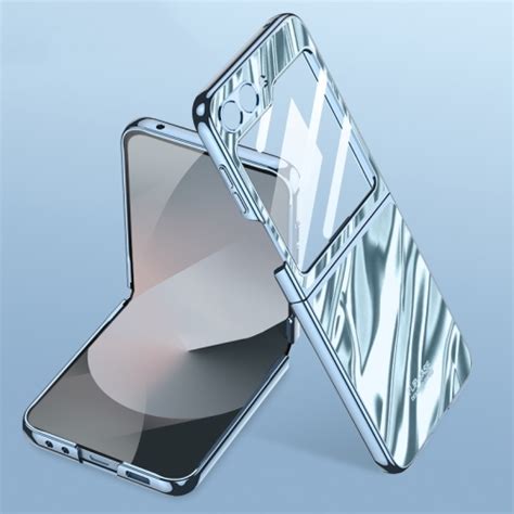 삼성 갤럭시 Z 플립6용 Gkk 통합 팬텀 옵틱스 풀 커버리지 폰 케이스블루