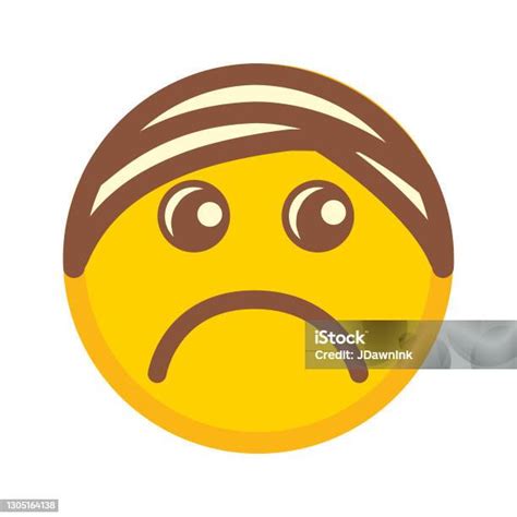 Lucu Media Sosial Emoji Sakit Di Latar Belakang Putih Terisolasi