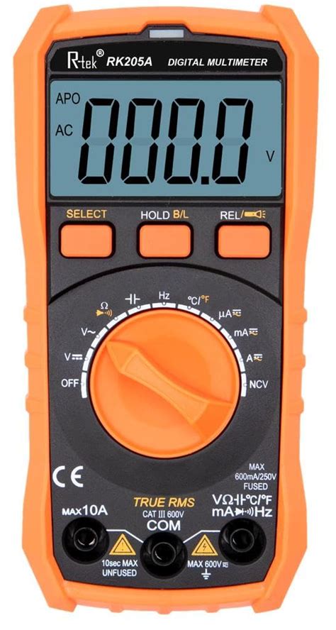 R Tek Digital Multimeter Voltmeter 6000 Counts Trms Smart Electrical Tester Measures Voltage