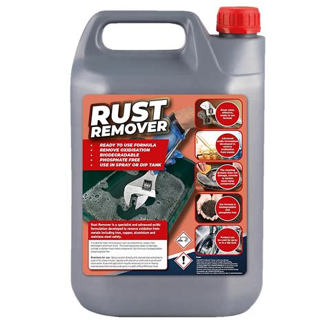 1 X 5 Litre Rust Remover Solution Spray Liquid Removes Rust Back To Bare Metal
