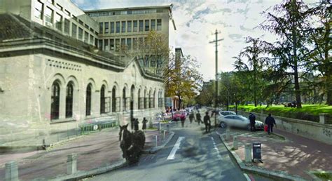 Overlapped past and present view of a site in Braće Jugovića street