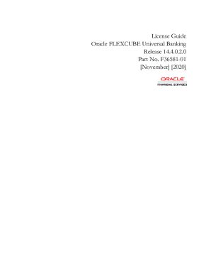 Fillable Online License Guide Oracle FLEXCUBE Universal Banking Release