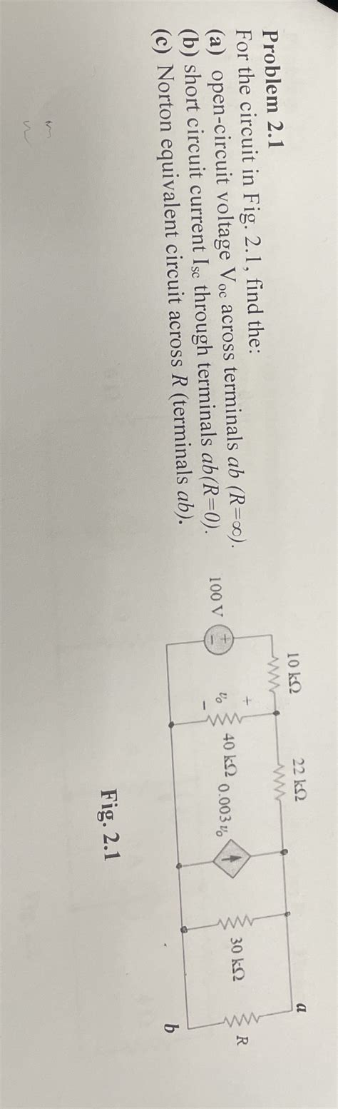 Solved Problem 21for The Circuit In Fig 21 ﻿find Thea
