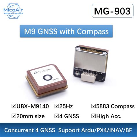 M9ubx M9140 Gps Small Size Gnss Module With Compass Qmc5883l Micoair
