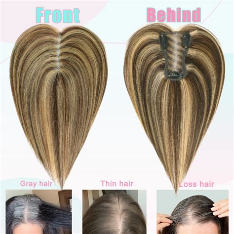 Toppers Para El Cabello Para Mujer Piezas De Cabello Humano Real Para Mujer Con Adornos De