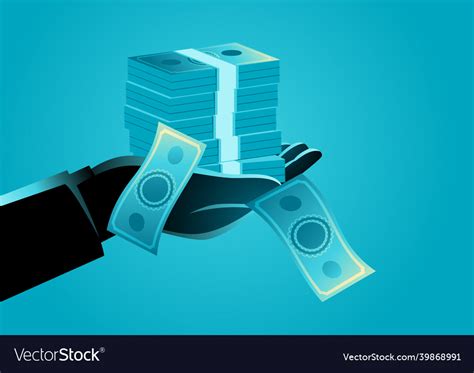 A Hand Holding Stack Of Money Royalty Free Vector Image