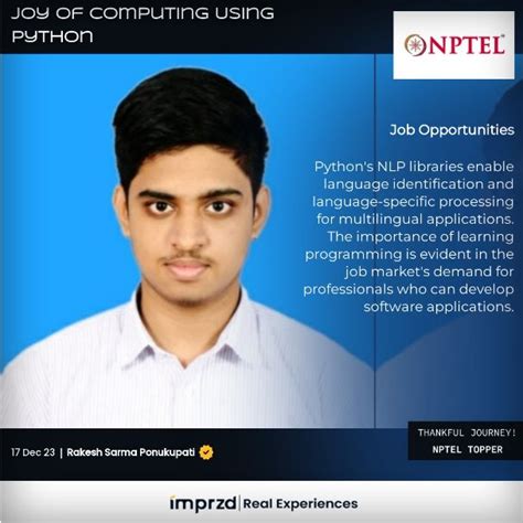 rakesh sarma ponukupati on linkedin nptel topperbadge