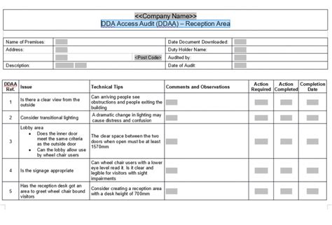 Dda Access Audit Ddaa Reception Area