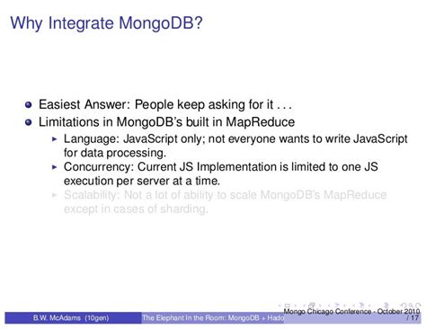 the elephant in the room mongo db hadoop