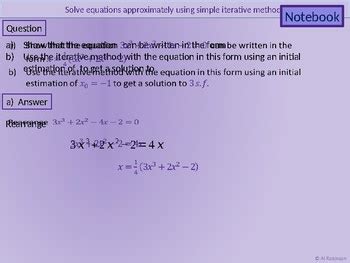 Numerical Methods Iterative Methods By Al Robinson TpT