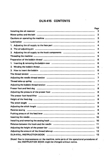 juki dln 415 instruction manual