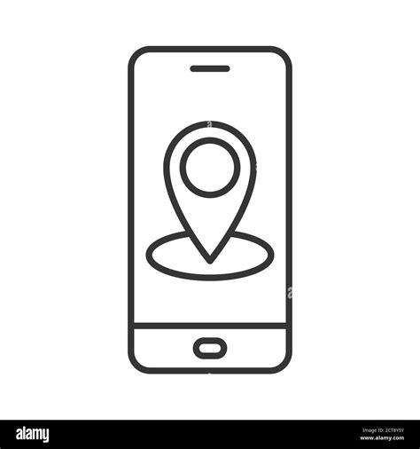 Smartphone With Map Pin Icon Mobile Gps Icon Navigation Application