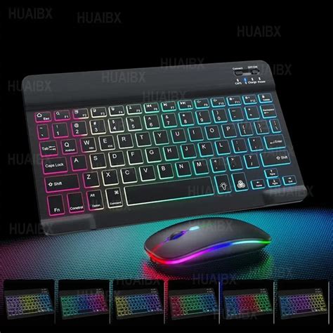 Teclado Retroiluminado LED Sem Fio Universal 10 10 Apto Para Tablets