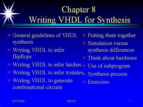 Chapter 8 Writing Vhdl For Synthesis General Guidelines