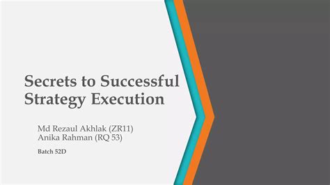 Secrets To Successful Strategy Execution Pptx