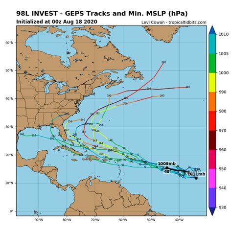 According To Spaghetti Model Tropical Invest 98l Might Hit Florida R
