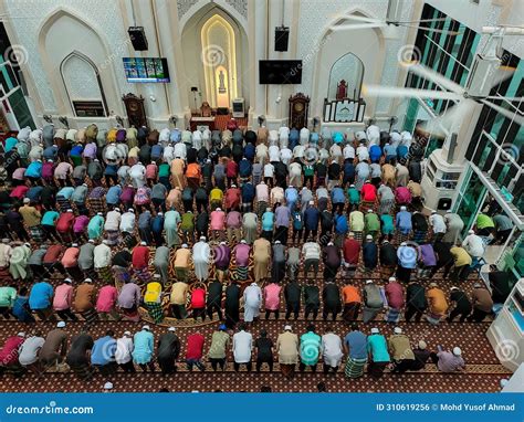 Taraweeh The Special Prayer In A Local Mosque During The First Day Of