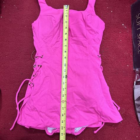 Vintage Catalina 60s One Piece Swimsuit Hot Pink Side Gem