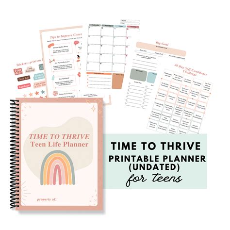 Time To Thrive Printable Planner For Teens Undated
