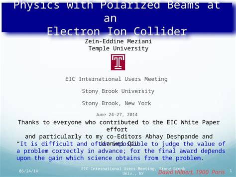 Pptx Physics With Polarized Beams At An Electron Ion Collider Eic