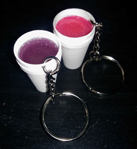 Styrofoam Double Cup Key Chain Purple Drank Actavis Lean