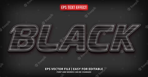 Premium Vector Black Editable Text Effect Vector