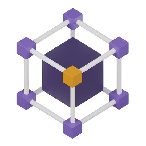 Blockchain Technology Icon Digital Network And Cryptocurrency D Render PNG