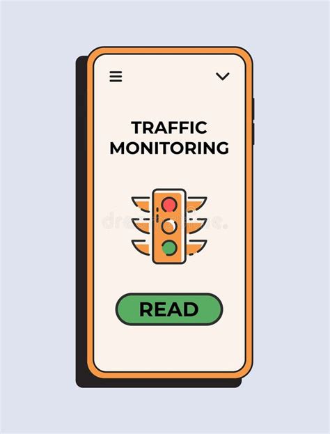 Traffic Monitoring App Aplication For Travel Stock Illustration