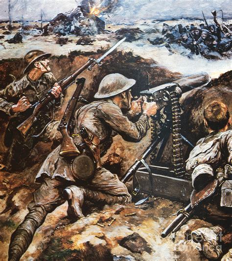 First Battle Of The Somme Painting By Stanley L Wood