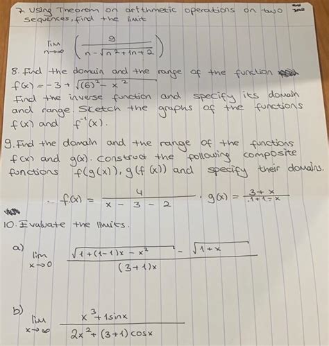 solved 7 using theorem on artthmetic operations on two