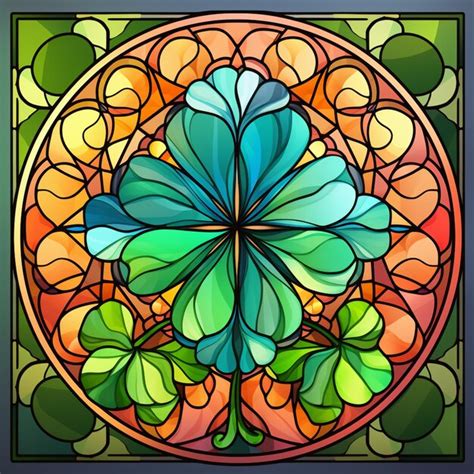 Premium Photo A Close Up Of A Stained Glass With A Flower In The