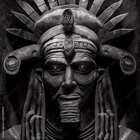 Ancient Anunnaki God Statue 3d Render Illustration Stock Illustration