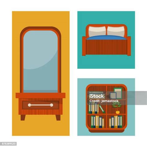 가구 인테리어 아이콘 가구에 대한 스톡 벡터 아트 및 기타 이미지 가구 개념 거울 Istock
