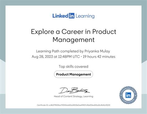 Priyanka Mulay On Linkedin Certificate Of Completion