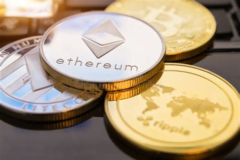 Cryptocurrency Coins Ethereum Bitcoin Litecoin Ripple