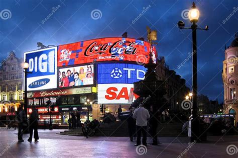 Piccadilly Circus In London At Night Editorial Image Image Of People