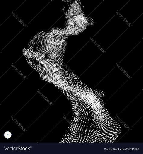 array with dynamic particles wavy background vector image