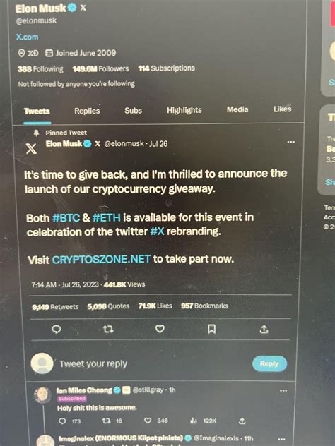 Elon Musk Announces Crypto Giveaway Live Celebrating The Twitter