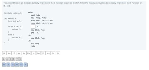 Solved The Assembly Code On The Right Partially Implements
