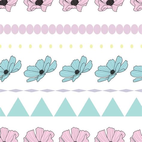 Premium Vector Garden Cosmos Flower Repeat Pattern Vector Spring Design