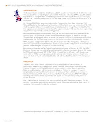 Beps Filing Requirements For Multinationals Under Country By Country
