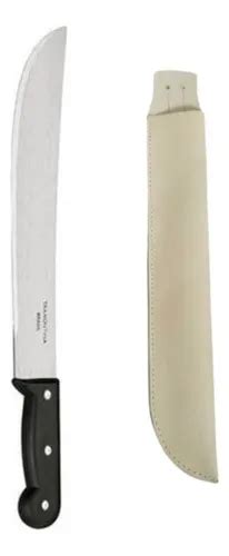 Facão Tramontina Inox 10 Polegadas E Bainha Couro Legitimo Parcelamento Sem Juros