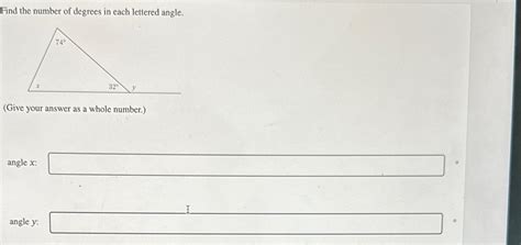 solved find the number of degrees in each lettered
