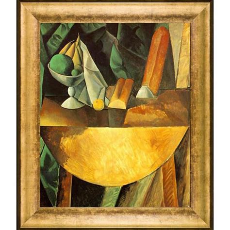 La Pastiche Bread And Fruit Dish On Table By Pablo Picasso Athenian
