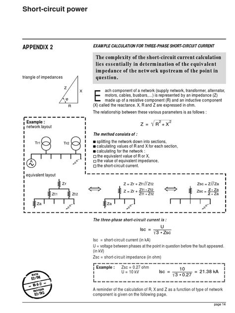 Calculation For Three Phase Short Circuit Current Electrical Impedance Transformer