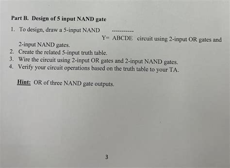 Solved Part B Design Of 5 Input NAND Gate 1 To Design Chegg