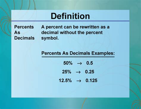 Definition Ratios Proportions And Percents Concepts Percents As