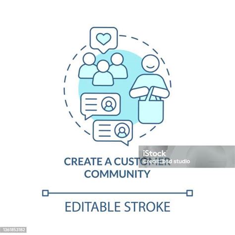 고객 커뮤니티 청록색 컨셉 아이콘 만들기 Brand Name Online Messaging Platform에 대한 스톡 벡터